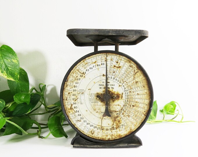 Antique Postal Scale- Hanson Bro's Heavy Metal 50 Lb Parcel Post Scale ...