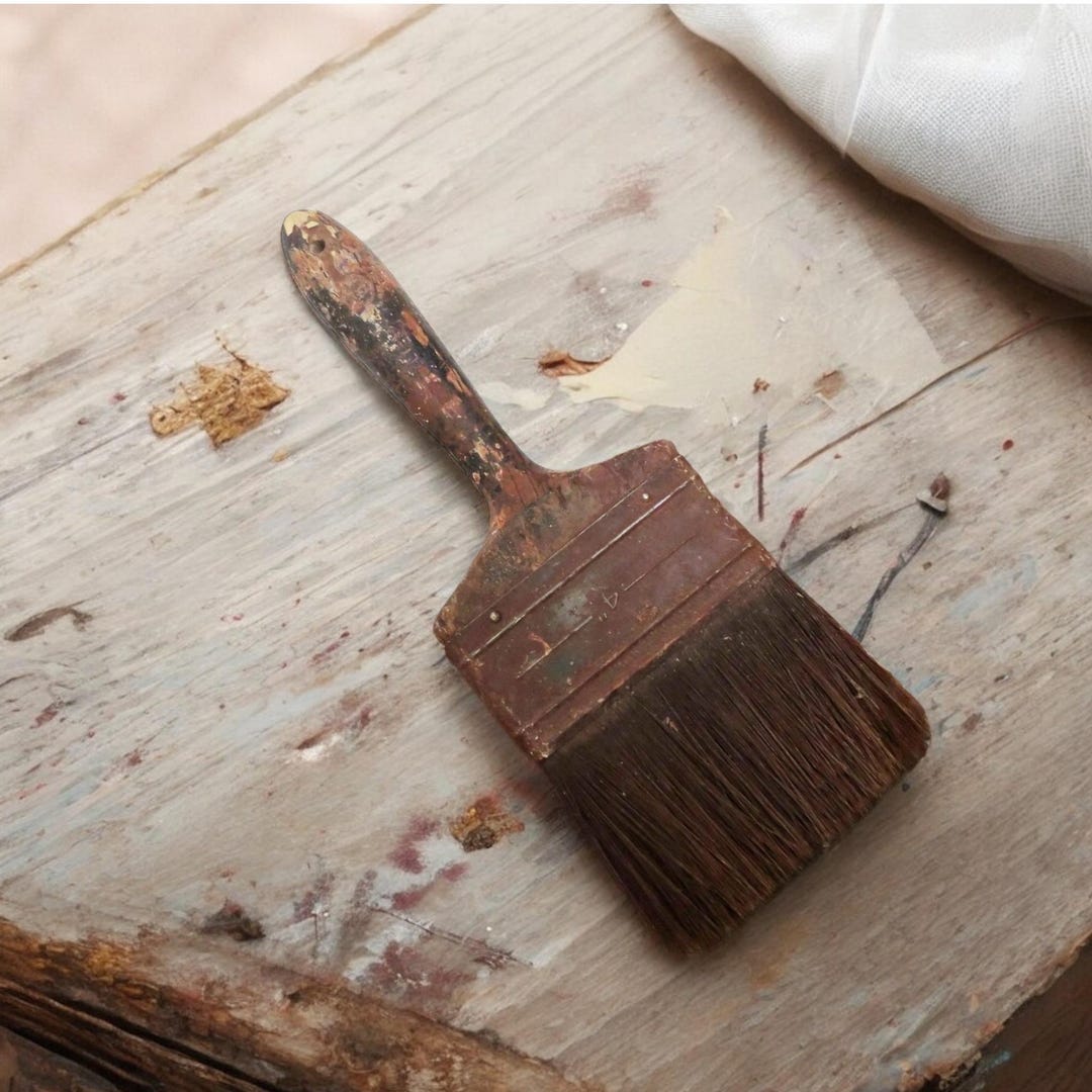 Old Paint Brush- Vintage Wood Handle - Etsy