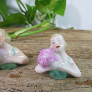 Antique 1/2 Doll Perfume Bottle Toppers Regency With Pink Corsage ...
