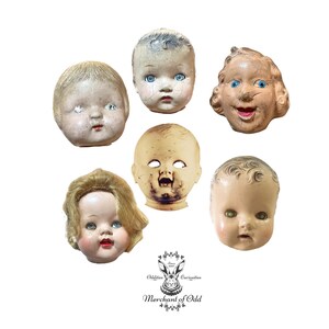 Digital Creepy Doll Heads 6 PNG Files and 1 PDF - Etsy