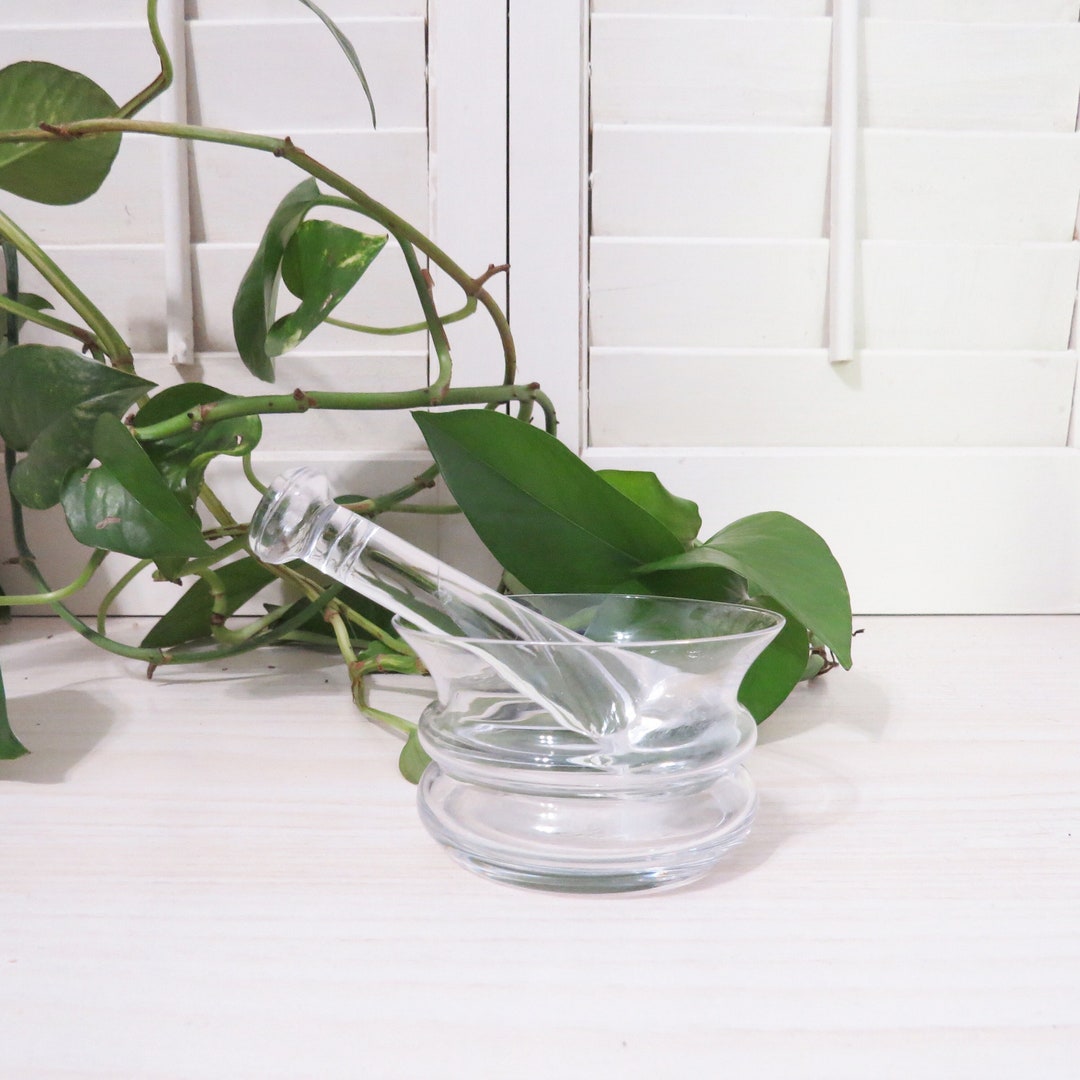 Clear Glass Mortar and Pestle Vintage Pharmacy - Etsy