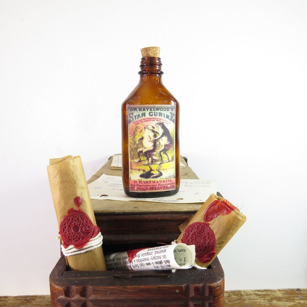 Apothecary Bottle Quack Medicine Dr Hayelwood's Star Curin Vintage ...