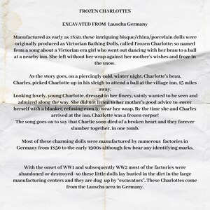 2 Frozen Charlotte Dolls No Legs Excavated German Charlotte ONE RANDOM ...