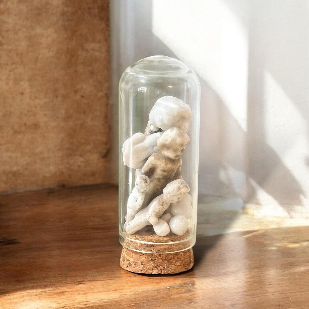 Curiosity Vial Doll Parts in Bell Jar Vial Broken Antique Parts 3 Glass ...