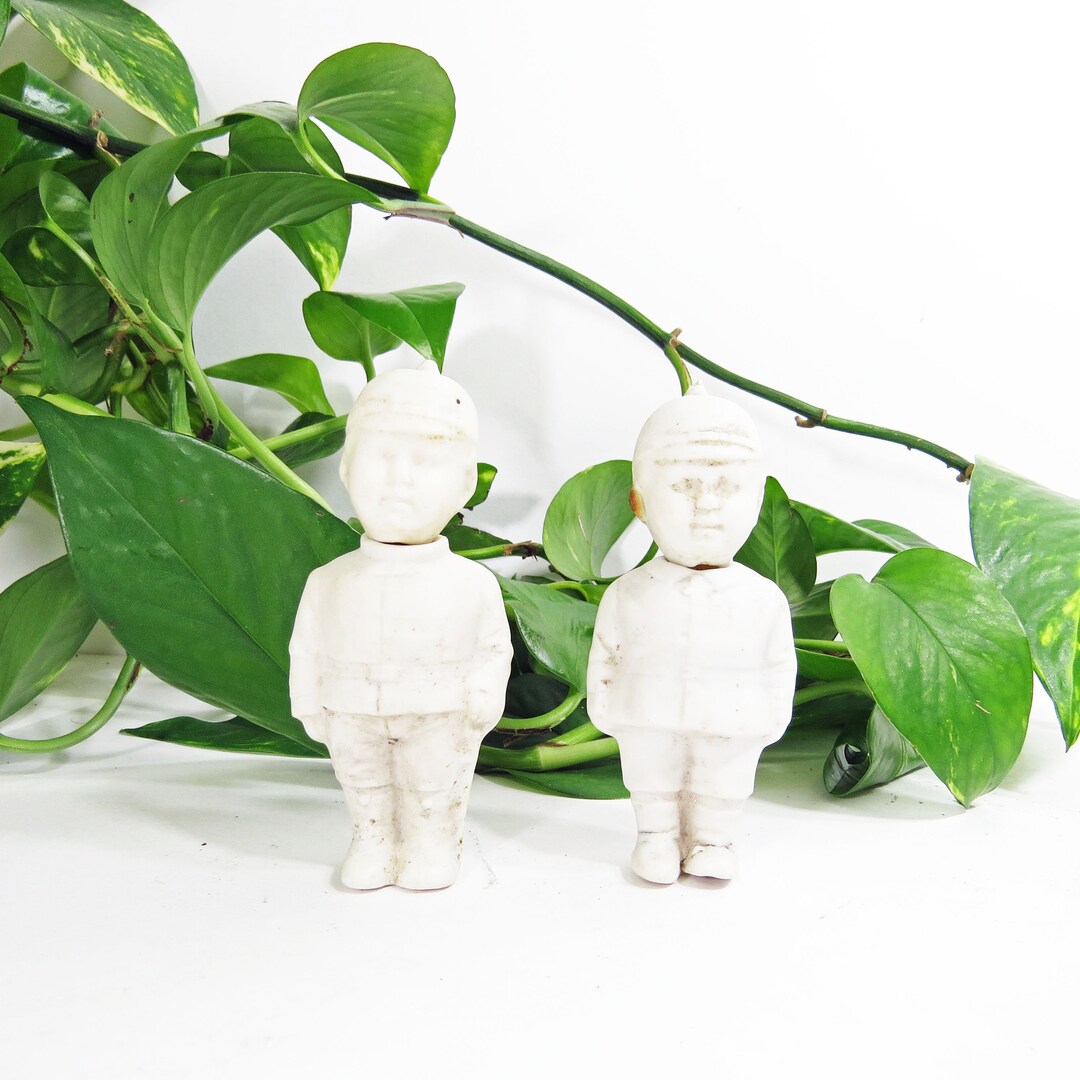 German Soldier Nodder With Pickelhaube Helmet White Bisque Excavated ...