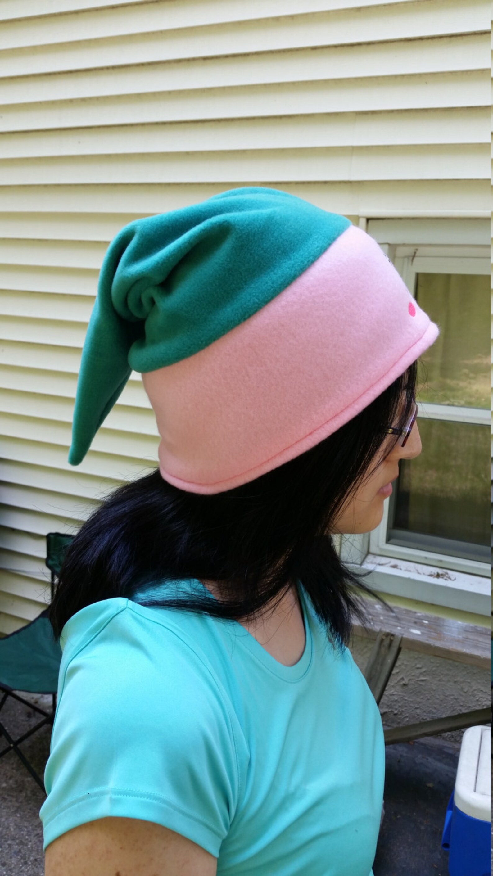 Fleece Pink Kirby Link Hat - Etsy
