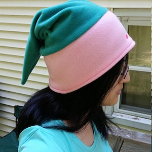 Fleece Pink Kirby Link Hat - Etsy