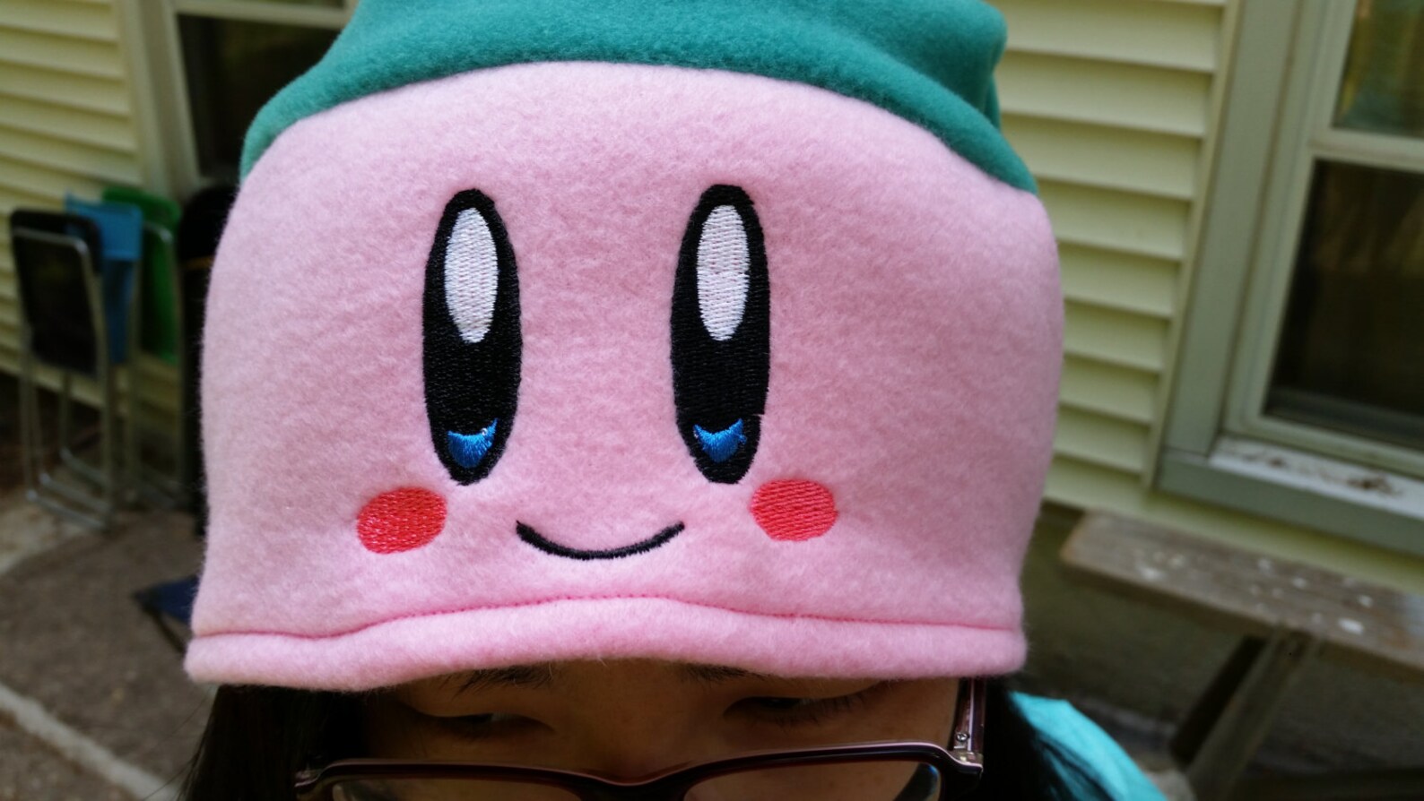 Fleece Pink Kirby Link Hat - Etsy