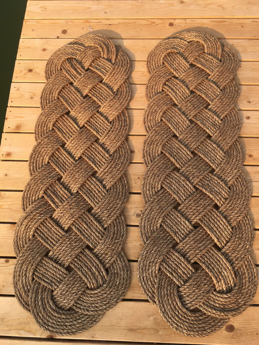 2 Rope Rugs - Manila Rope Mat - Larger Rope Rug - Nautical Decor - Rope ...