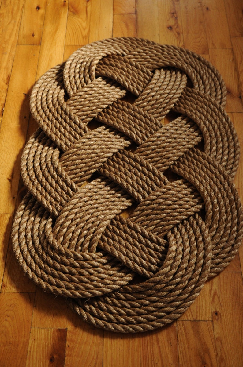 Nautical Rope Rug Large Diameter Rope Manila Front Door | Etsy