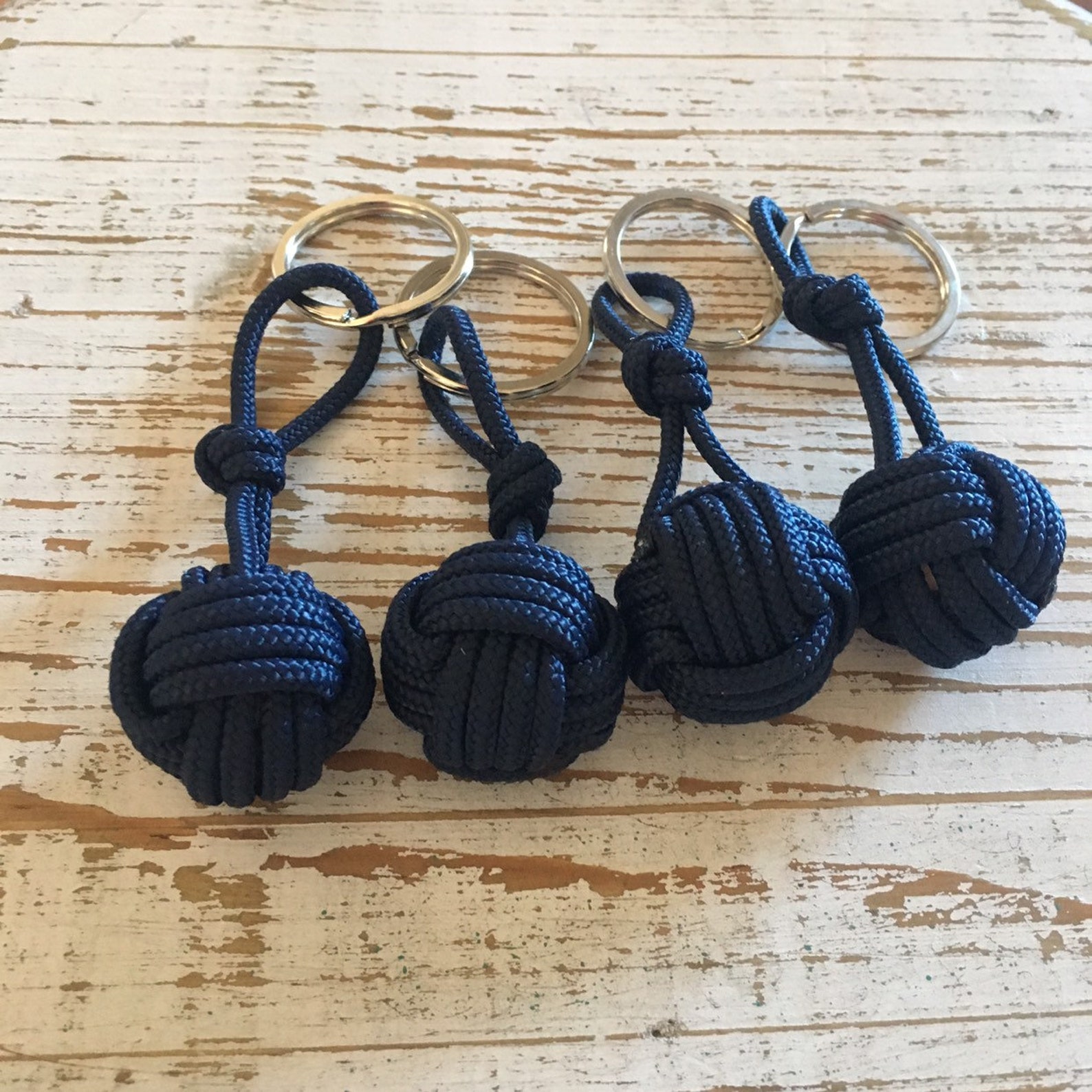 1 Key Chain - Tying the Knot - Rope Knots - Keychain - Navy - Nautical ...
