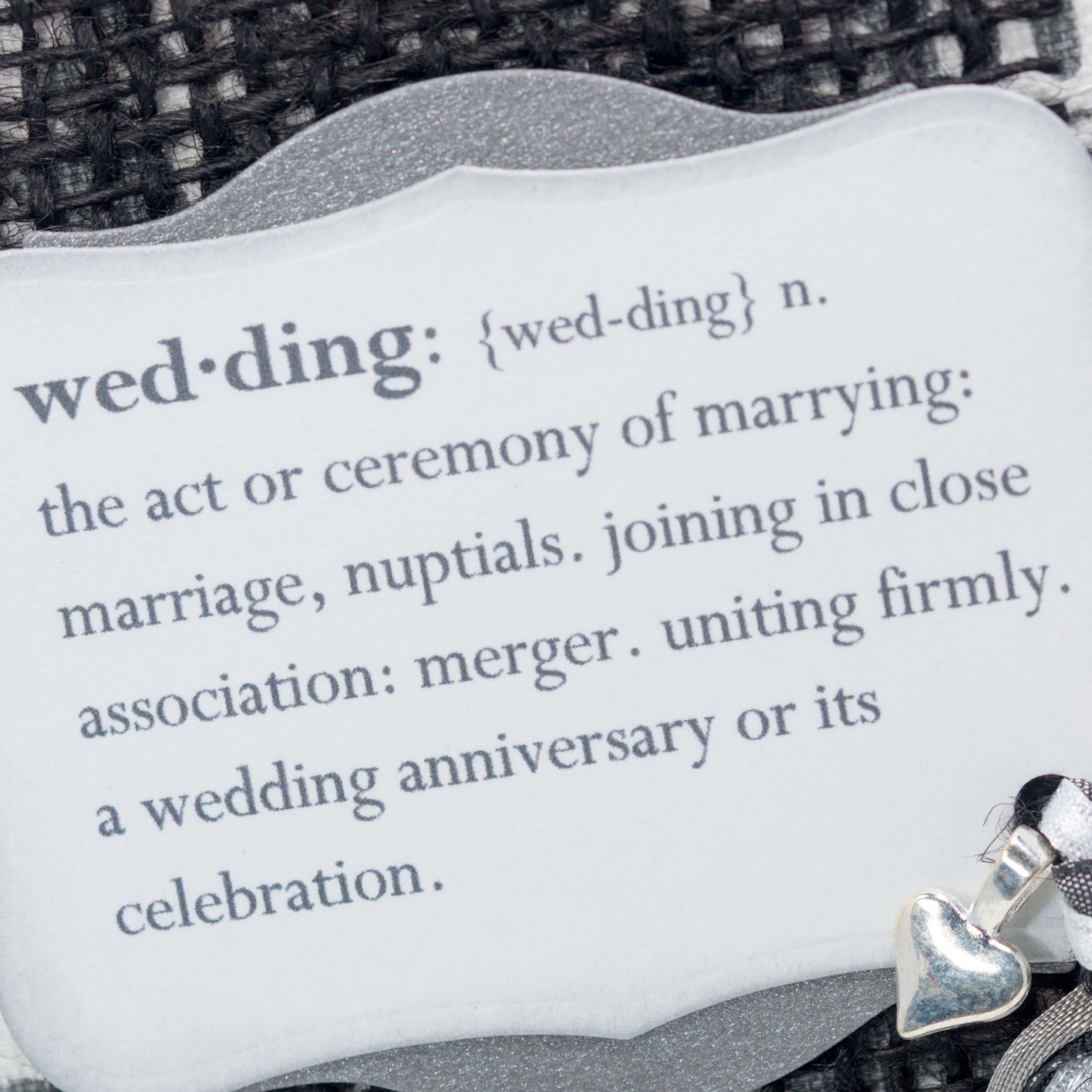 Wedding Definition Greeting Card, Ribbon Accent, Paper Handmade Card - Etsy