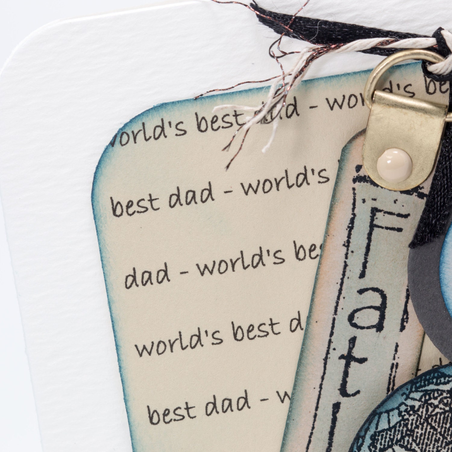 Father's Day Card, Paper Handmade Card, Worlds Best Dad, Number One ...