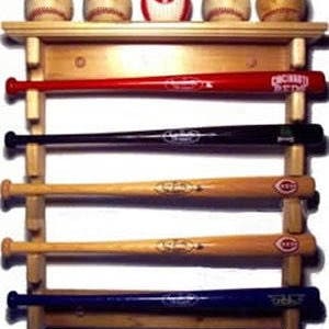 Made in the USA Horizontal Mini Bat Rack With Baseball Shelf - Etsy