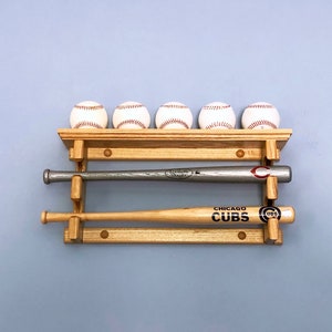2 Bat Horizontal Mini Bat Rack With Baseball Shelf - Etsy