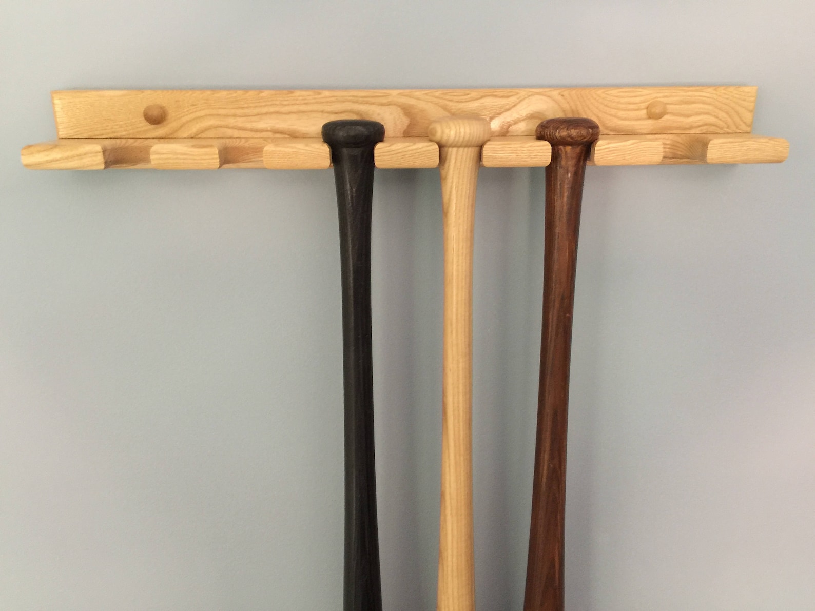 6 Bat Vertical Wall Mount Baseball Bat Rack Display for Full Size Bats ...