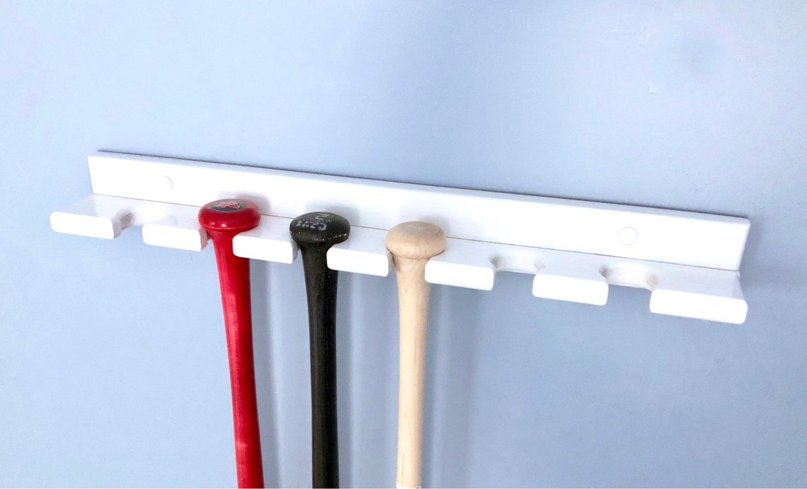 6 Bat Vertical Baseball Bat Rack Wall Mount Display Holder for - Etsy