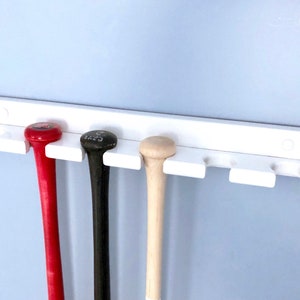 6 Bat Vertical Baseball Bat Rack Wall Mount Display Holder for Full ...