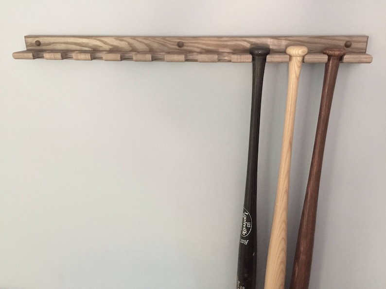 Ash Wood 10 Bat Vertical Wall Rack: Baseball & Softball Bat Display - Etsy