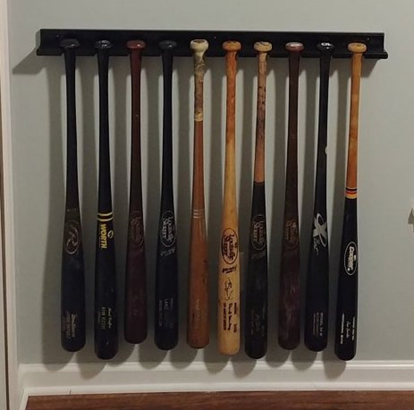 Vertical Baseball Bat Display Rack for Regular Bats priced by the Inch ...