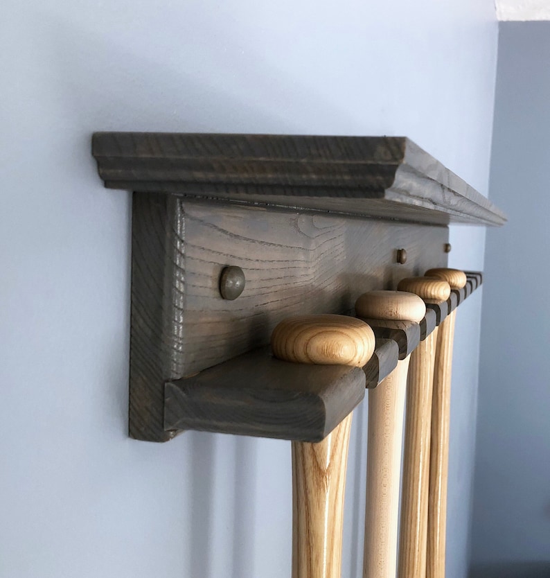 10 bat vertical wall mount baseball bat rack display for full | Etsy
