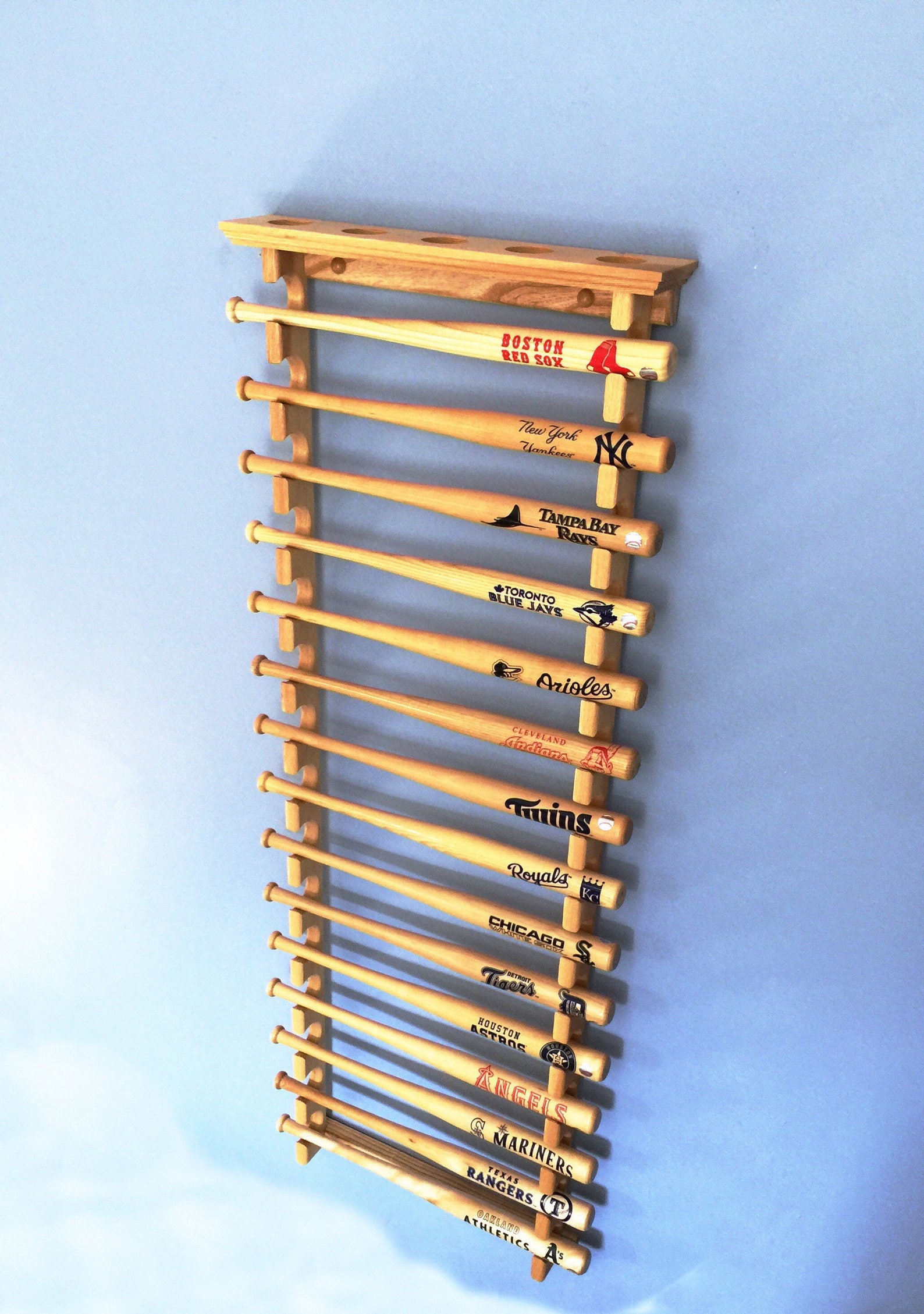 15 Mini Bat Horizontal Display Rack With Baseball Shelf - Etsy