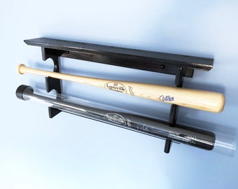 Horizontal 6 Baseball Bat Rack With Trophy or Ball Shelf for | Etsy