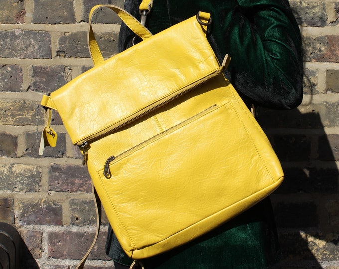 Amelie Ruck Yellow Convertible Backpack - Etsy