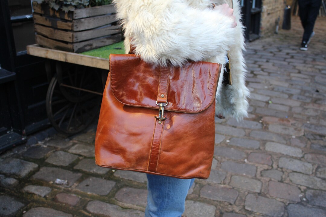 Convertible Tan Leather Backpack: Large Multi-way Rucksack - Etsy