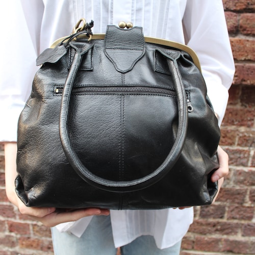 Top Clip Lucy Bag Black Leather With Back Zip Removable Long - Etsy