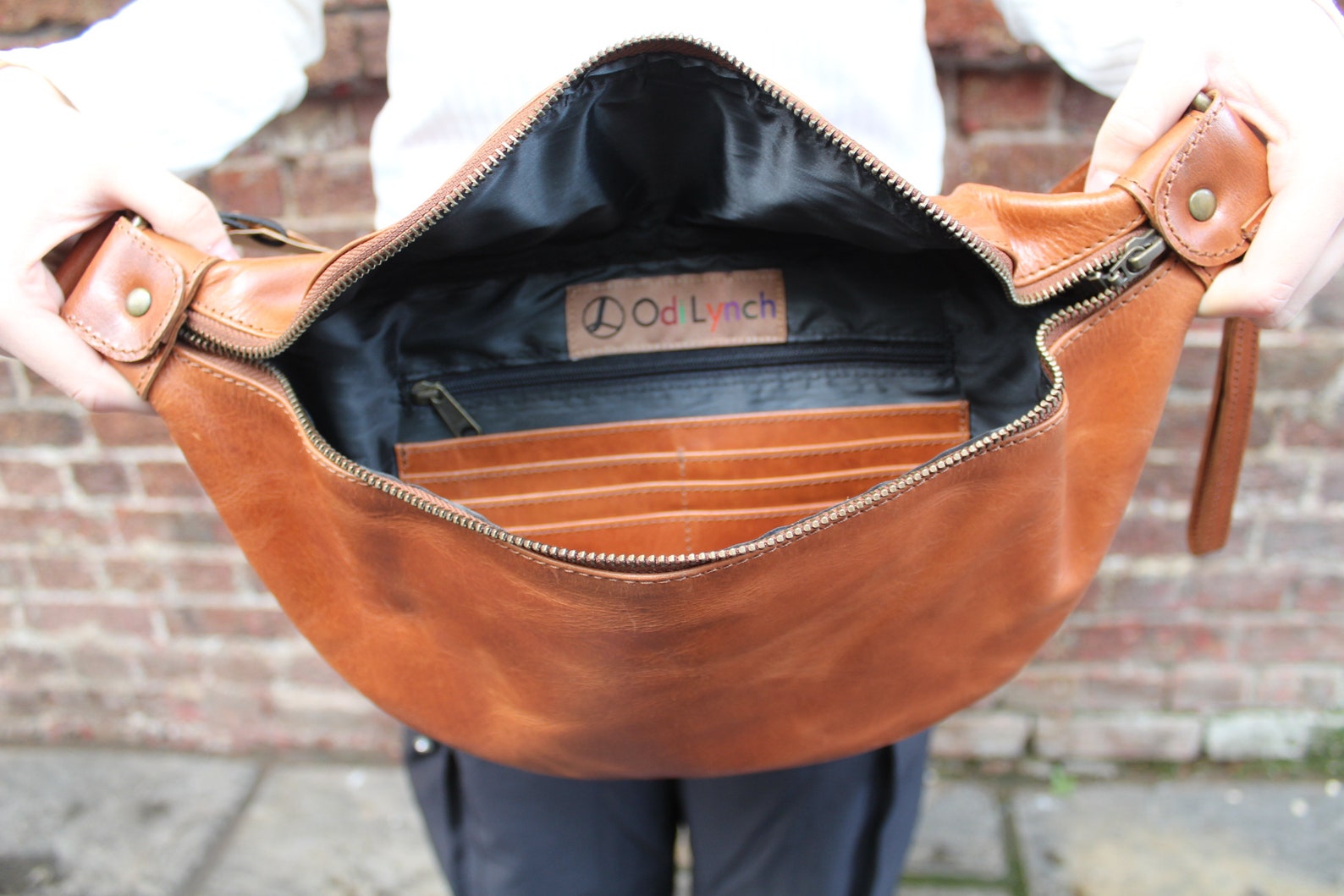 Tan Leather Fanny Pack: Mediterranean Style Chest Bag - Etsy