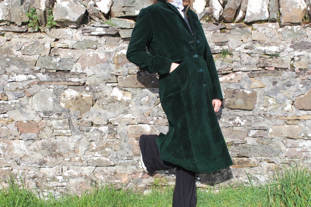 Dark Green Velvet Overcoat, Size 16 - Etsy