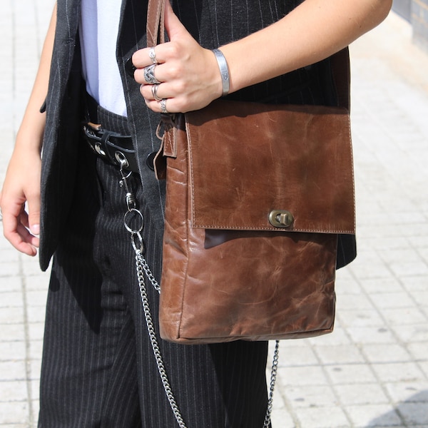 Leather Flap Bag - Etsy