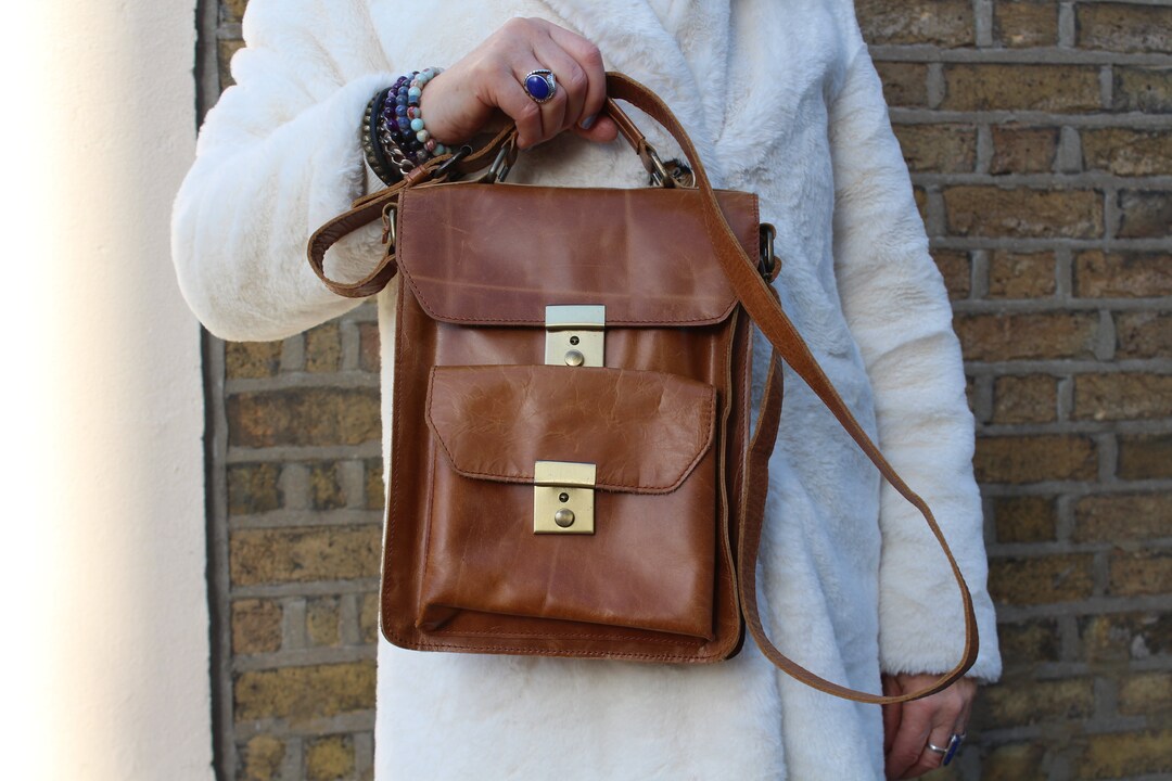 Small Satchel Tan, Lever Lock Medium Cross Body, Tan Top Handle Leather ...