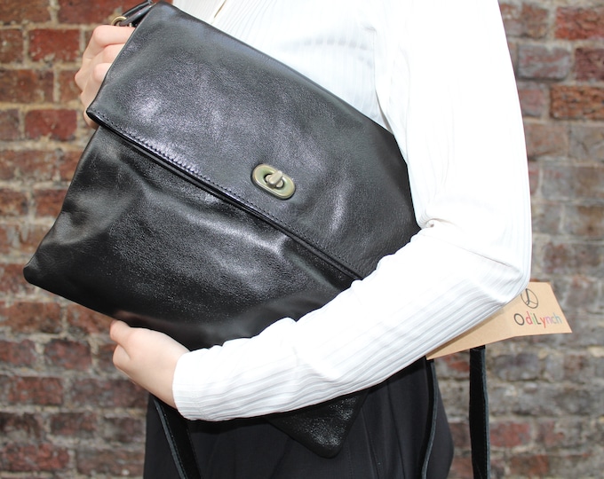 Foldover Crossbody Bag - Foldover Tote - Large Foldover Purse - Bag ...