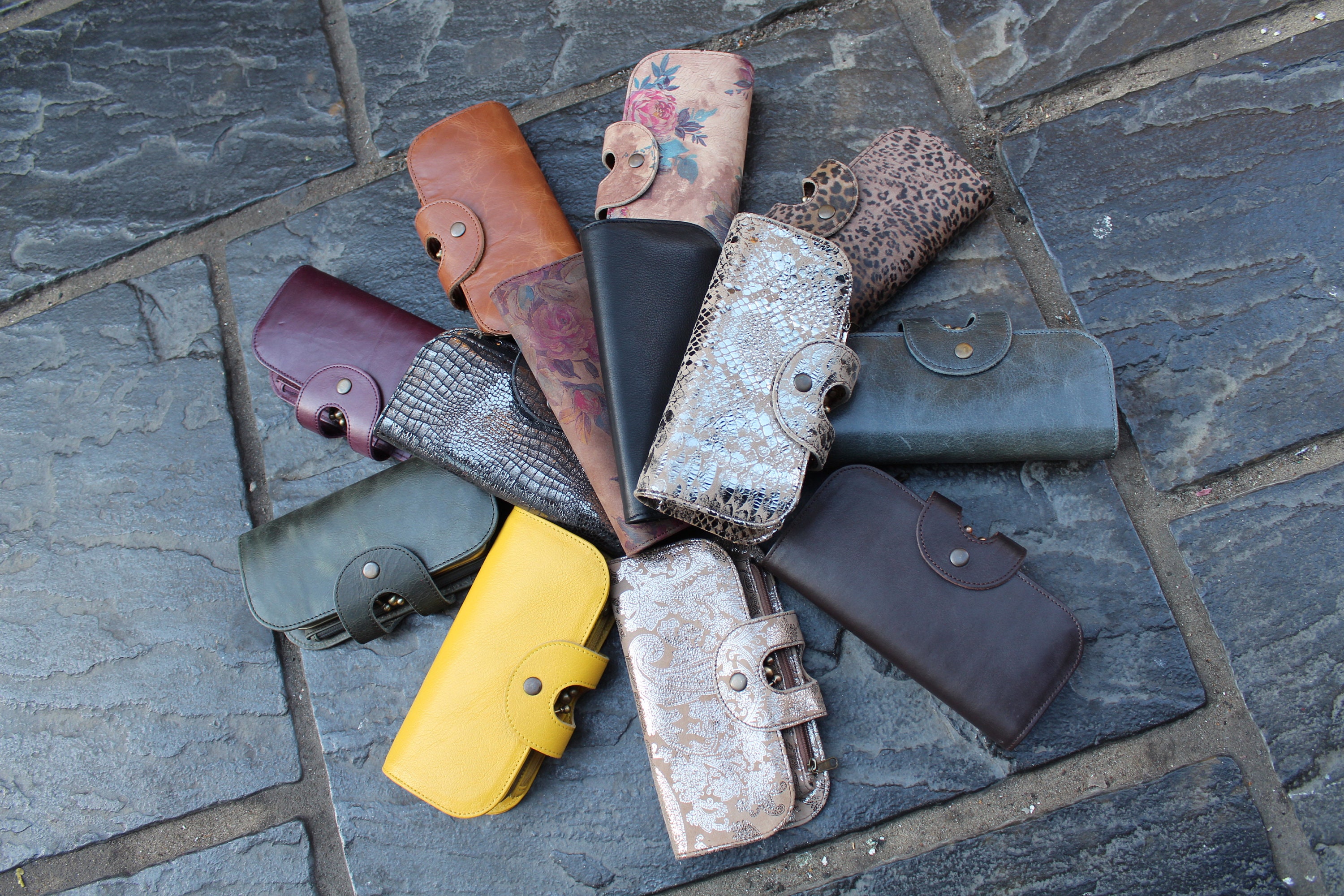 Big Fat, Extra Large Clip Frame Wallet in Tan Scrunchy Big Fat, Extra Large Clip Frame Wallet in Tan Scrunchy