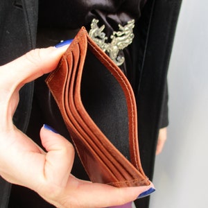 Tan Smooth Leather Slim Minimalist Wallet for Cards and Notes Unisex ...