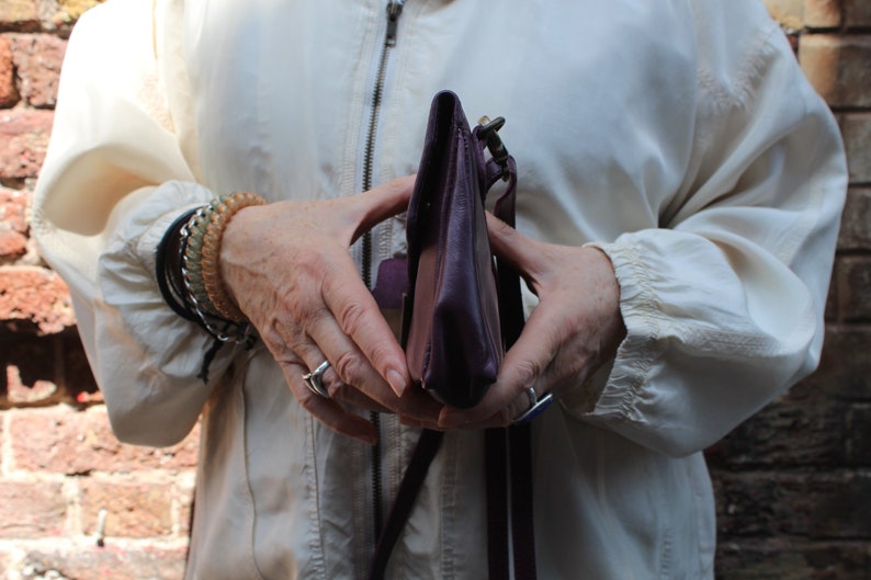 Mini Leather Crossbody Bag: Purple Flap Clutch, Phone Purse - Etsy