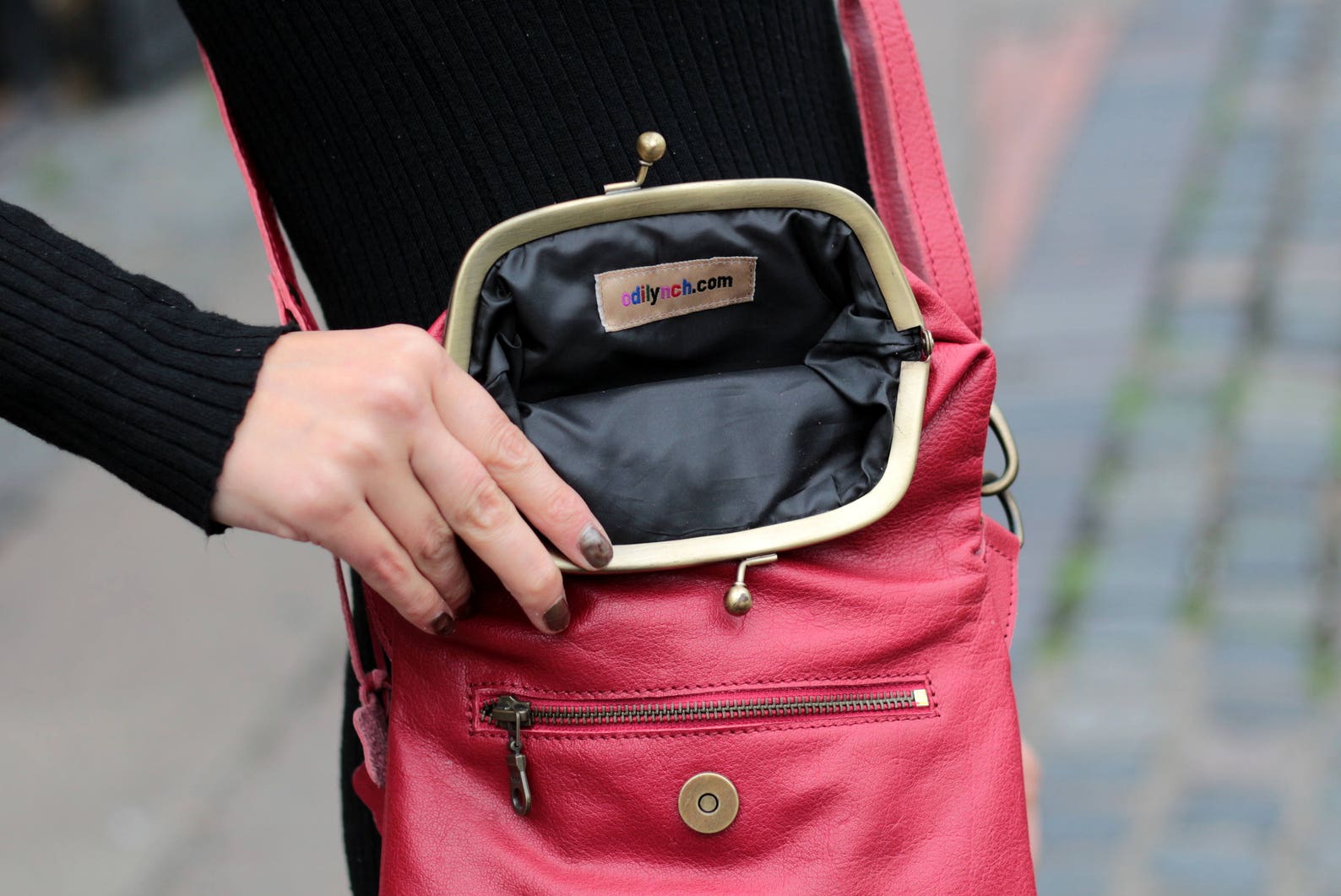 Mini Dublin Clip Bag Red Leather Flap Over Across Body Kiss - Etsy