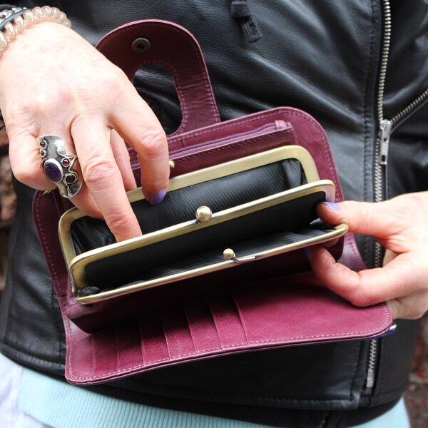 Large Leather Clutch - Etsy