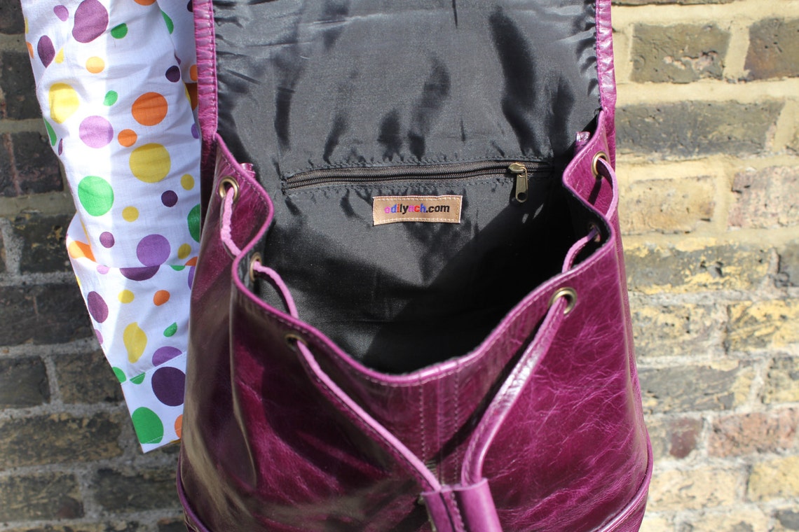 Small Purple Backpack Barcelona Leather Mini Rucksack with | Etsy