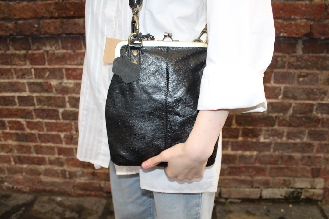 Malaga Small Clasp Frame Handbag, Cross Body Leather Handbag Purse ...