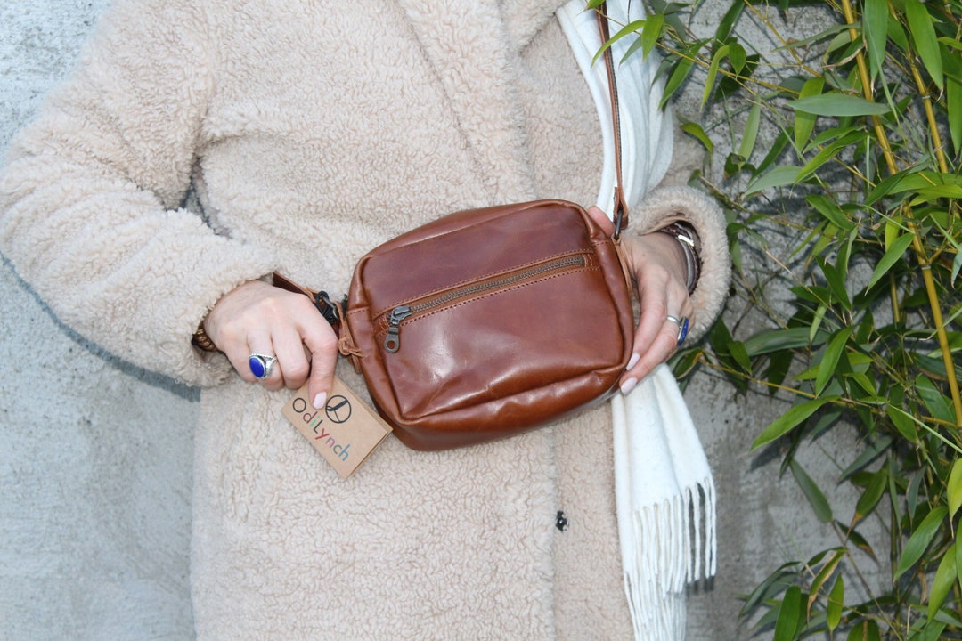 Tan Leather Crossbody Camera Bag: Mini Zip Purse, 'chicago' - Etsy