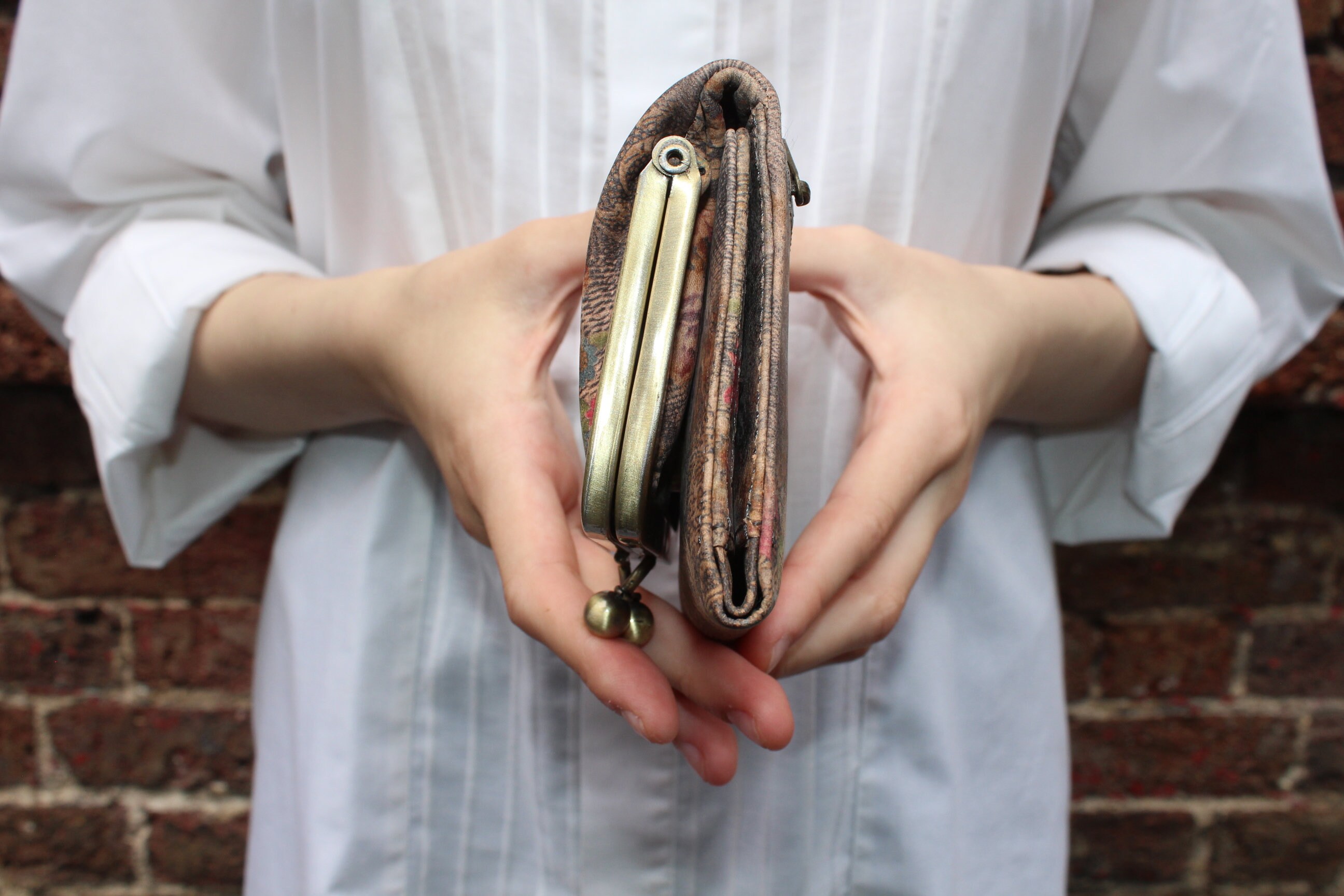 Clip Frame Small Wallet Trifold Floral Wallet for Notes - Etsy