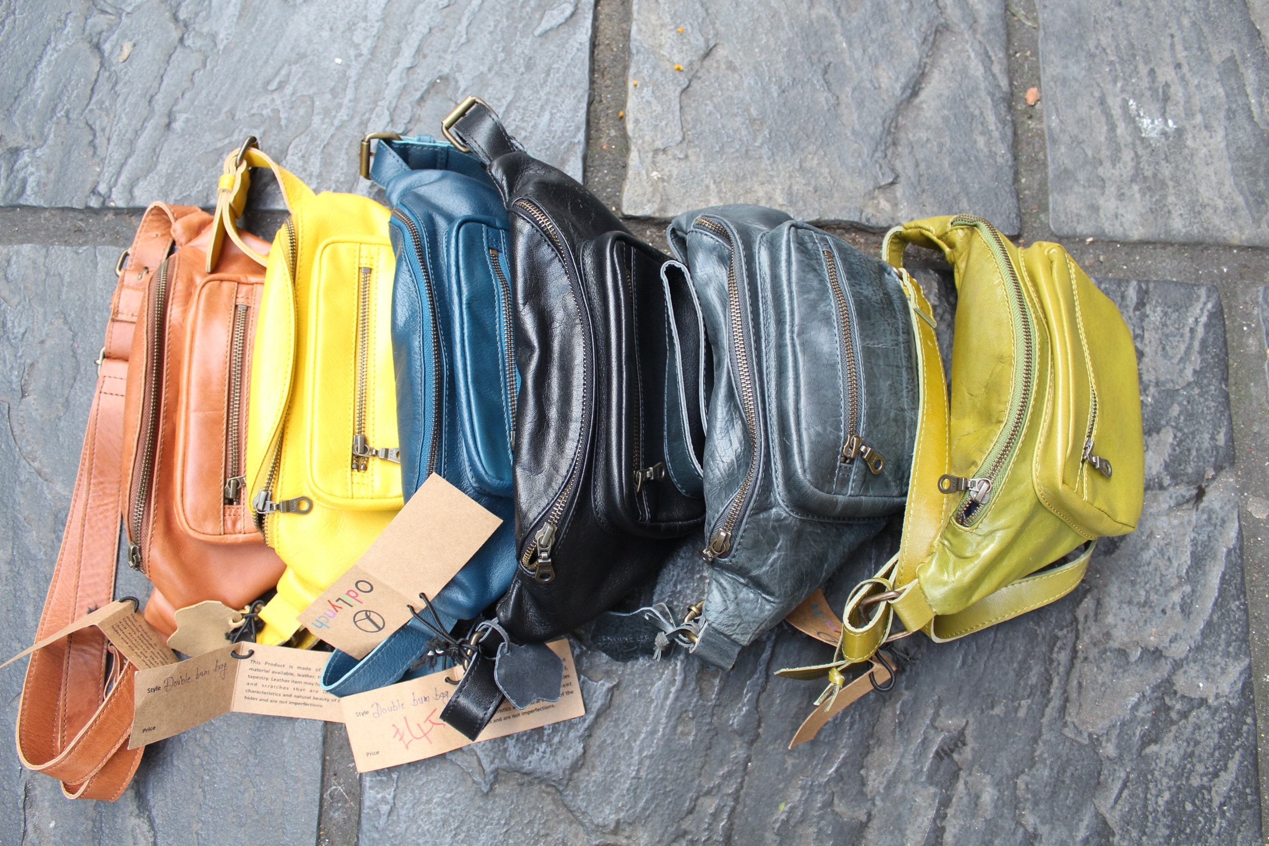 Bum Bag, Double Pouch Fanny Pack, Ykk Zips, Lightweight Bum Bag, Double Pouch Fanny Pack, Ykk Zips, Lightweight
