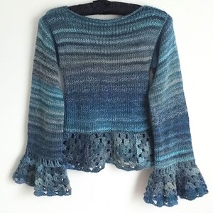 Sentro Knitting Machine Winter Sweater Pattern With Croche Bell Sleeves ...