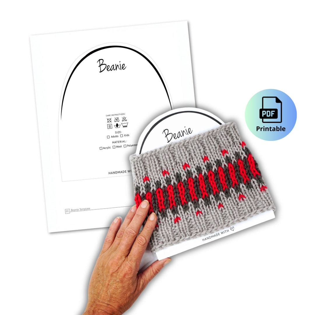 PRINTABLE Beanie Hat Insert Card Template - Downloadable PDF - Bun ...