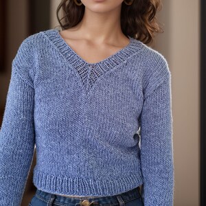 V-neck Sweater Knitting PDF Pattern for Sentro Knitting Machine or Addi ...