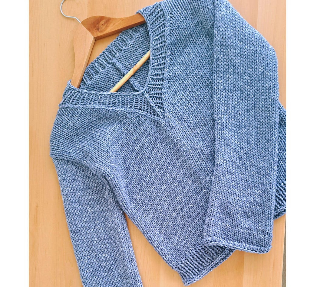 V-neck Sweater Knitting PDF Pattern for Sentro Knitting Machine or Addi ...