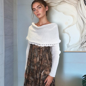 Winter Wrap Shawl Sweater PDF Pattern for Sentro 48 - Easy Knit Cozy ...